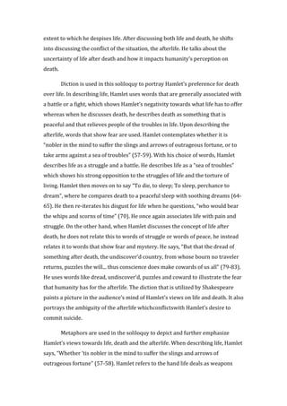 Hamlet commentary to be or not to be | PDF