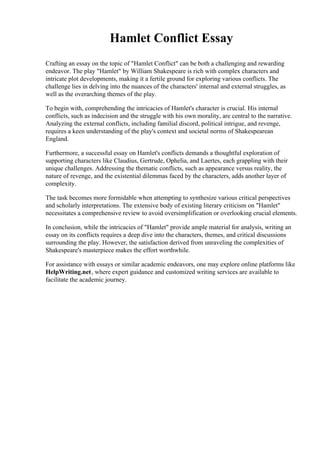 Hamlet Conflict Essay.pdf | Fiction | Books and Literature