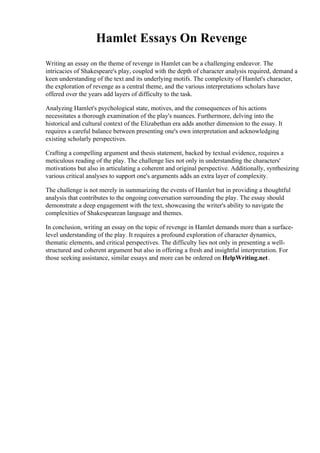Hamlet Essays On Revenge.pdf