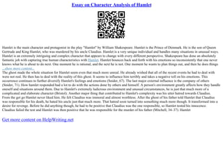 Hamlet Film Analysis Essay | PDF