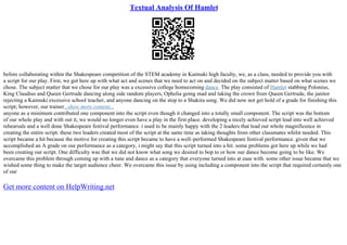 Hamlet Film Analysis Essay | PDF