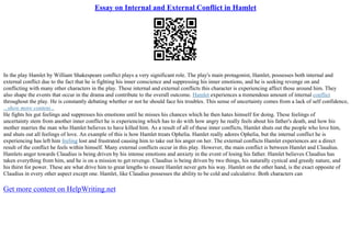 Hamlet Interpersonal Conflict Essay | PPT