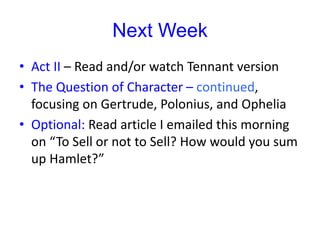 Hamlet lesson 2 slideshare | PPTX