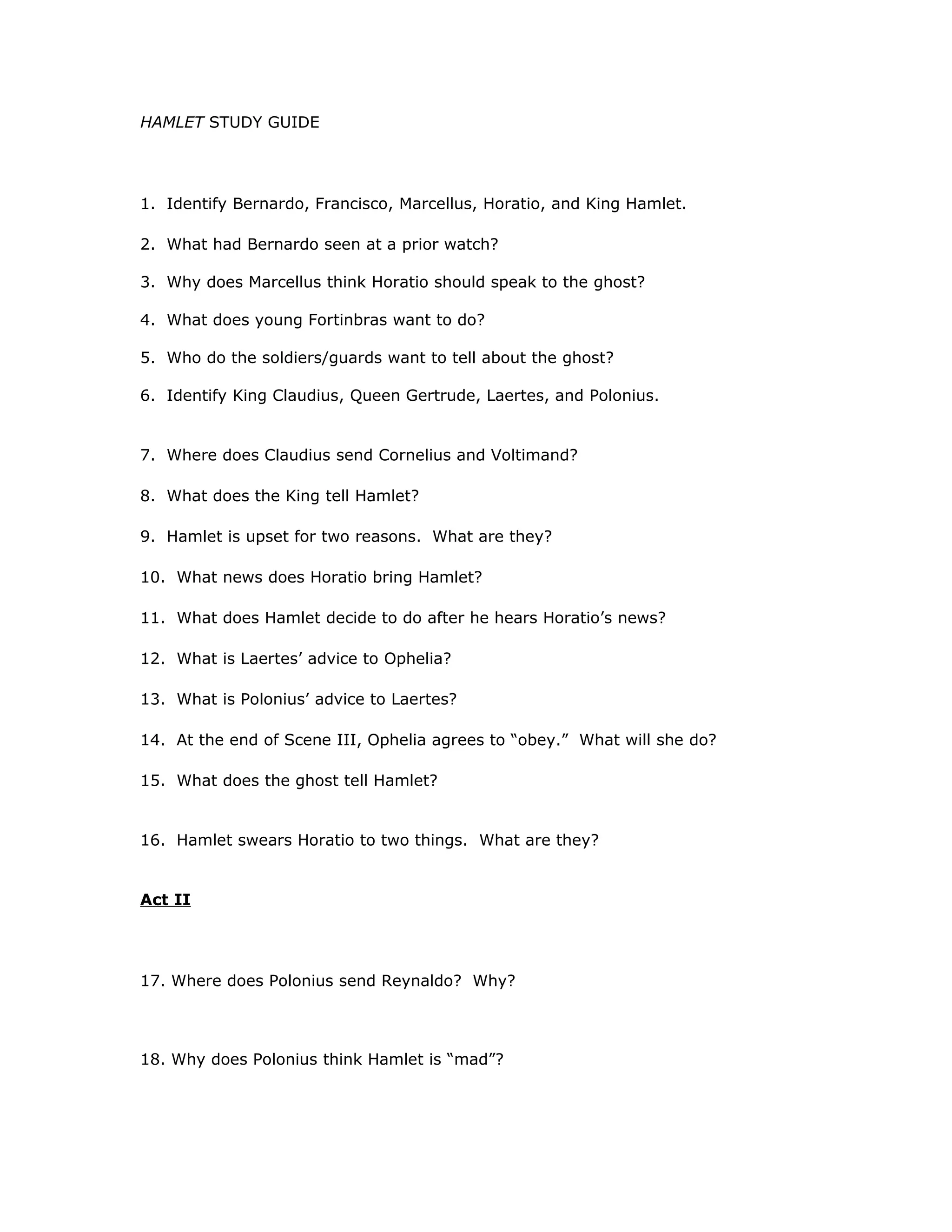 Hamlet study guide | DOC