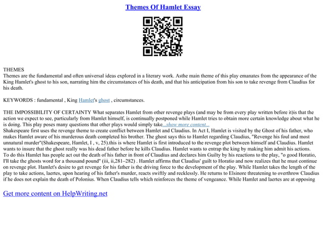 Hamlet Theme Analysis | PPT