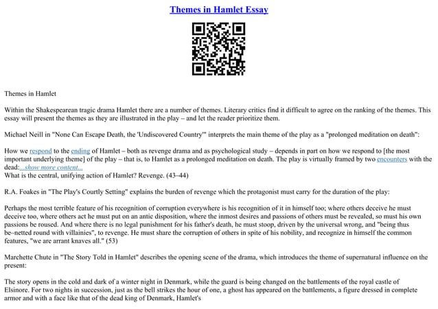 Hamlet Theme Analysis | PPT