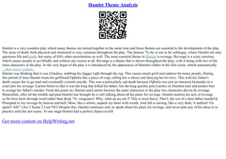 Hamlet's Themes of Death and Revenge | PPT