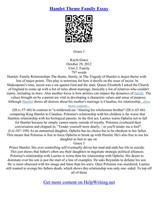 Hamlet Theme Essay | PDF