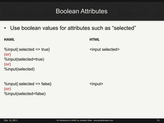 Introduction to HAML | PPTX | Web Design and HTML | Internet