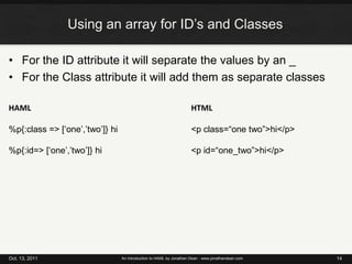 Introduction to HAML | PPTX | Web Design and HTML | Internet