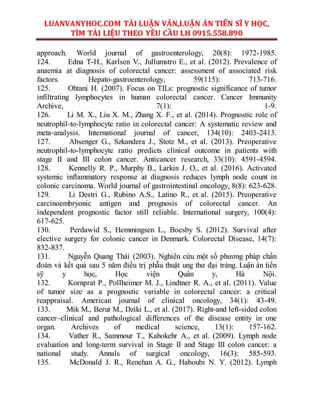 Ham luong malondialdehyde o benh nhan ung thu dai trang truoc va sau phau thuat triet can | PDF