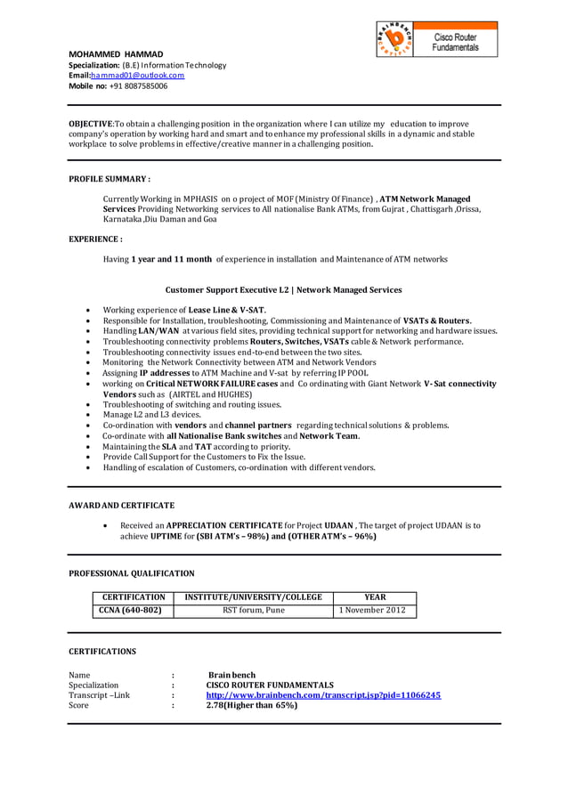 Mohammed Hammad resume | DOCX