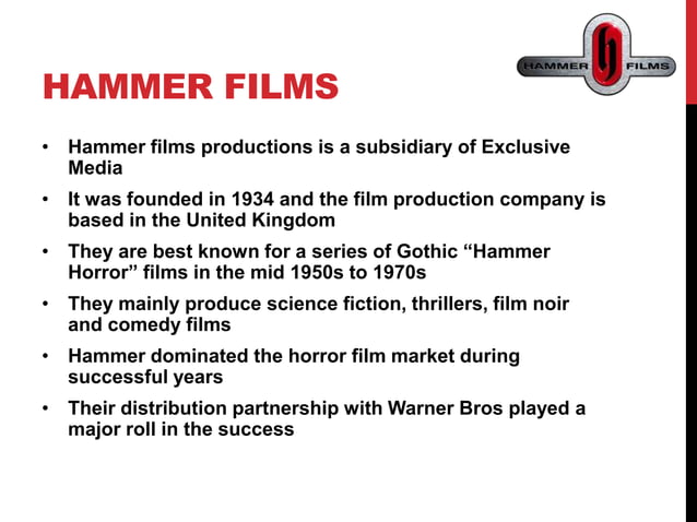 Hammer film productions and conventions | PPTX