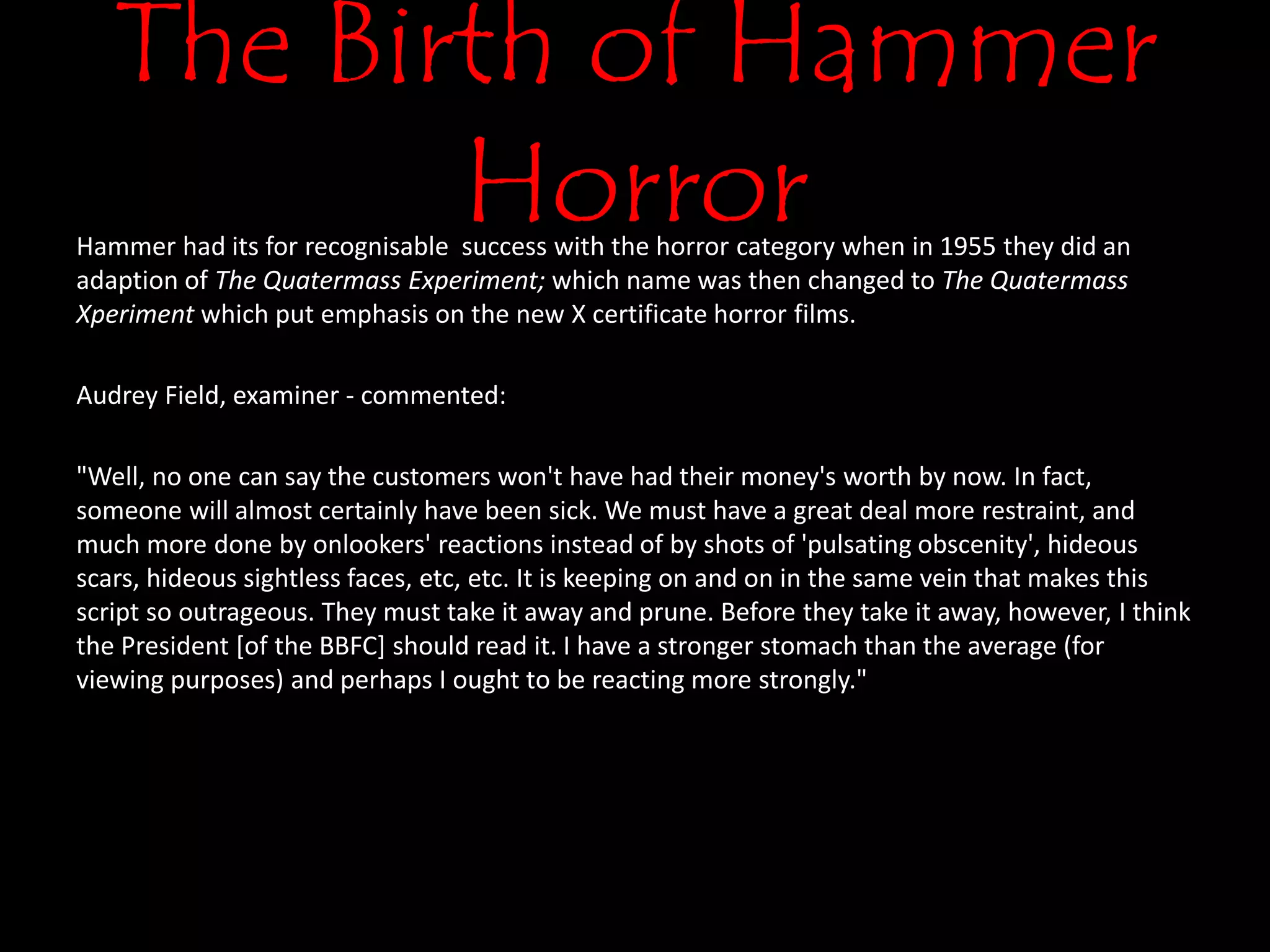 Hammer horror | PPT