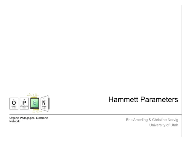 Hammett parameters | PPTX