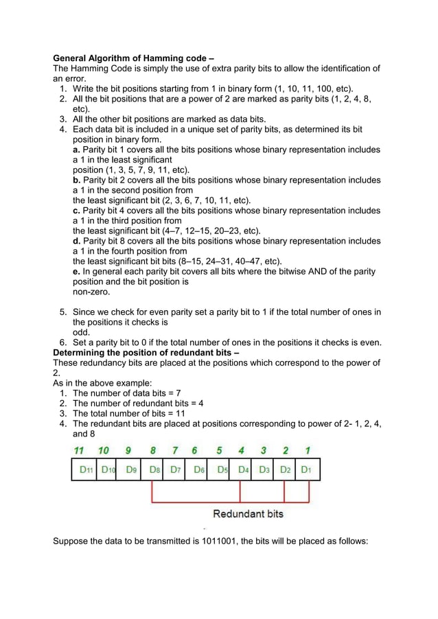 Hamming code checksum | PDF | Programming Languages | Computing