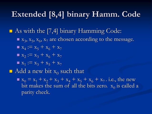Hamming codes | PPT | Programming Languages | Computing
