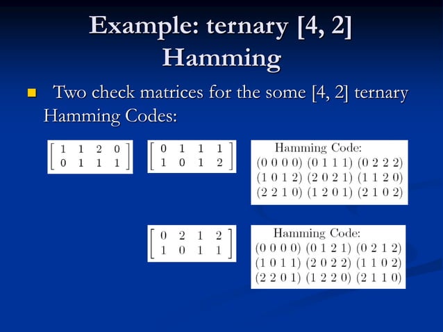 Hamming codes | PPT | Programming Languages | Computing