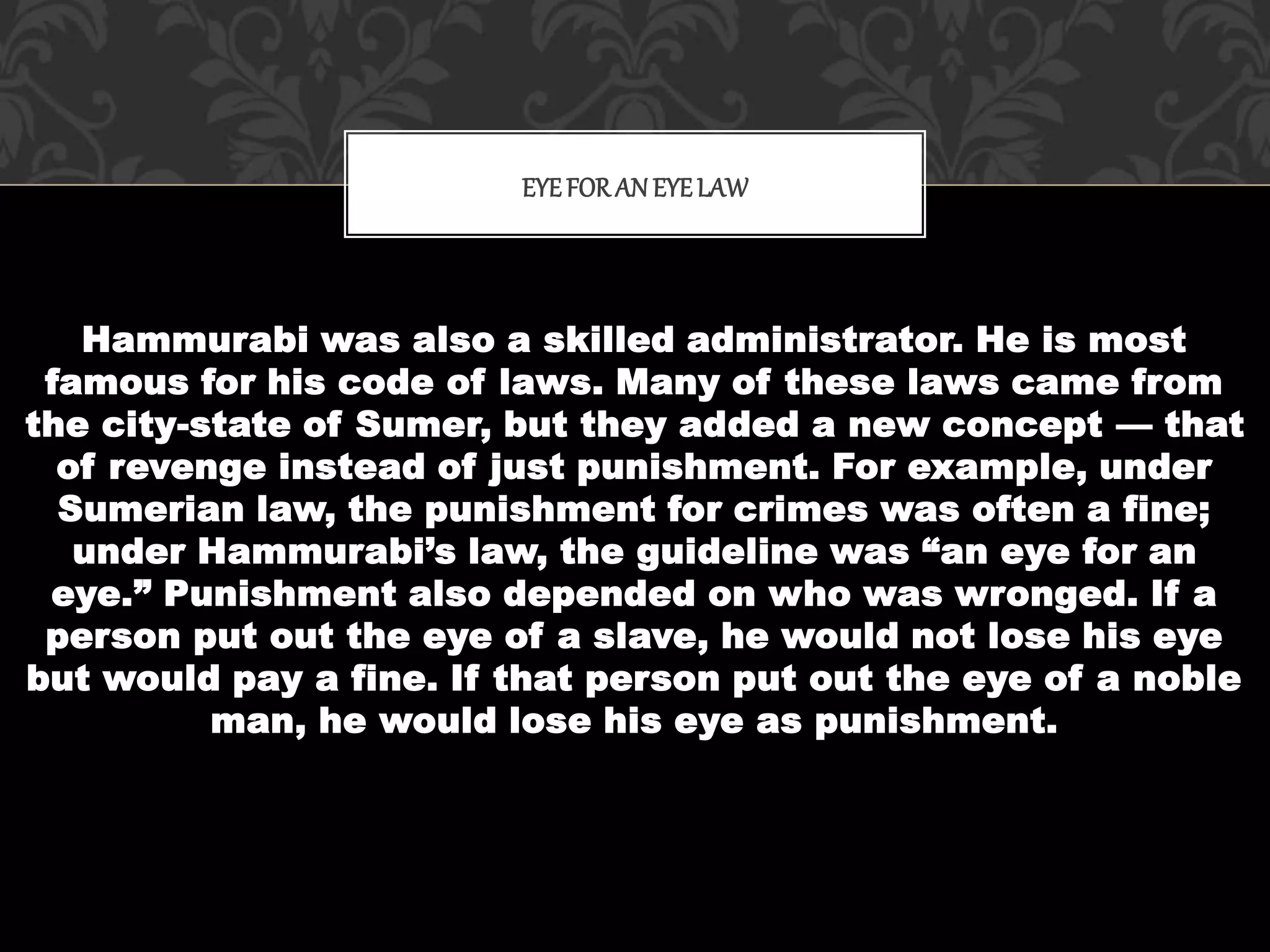 Hammurabis code | PPT