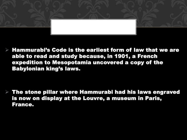 Hammurabis Code Ppt