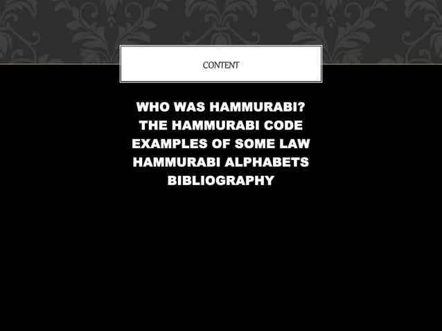 Hammurabis code | PPT