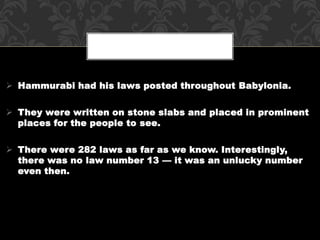 Hammurabis code | PPTX