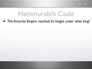 Hammurabi's code intro 1112 | KEY