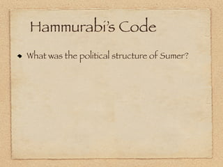 Hammurabi's code intro 1112 | KEY