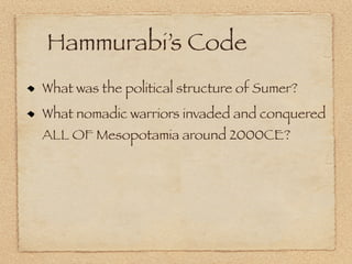 Hammurabi's code intro 1112 | KEY