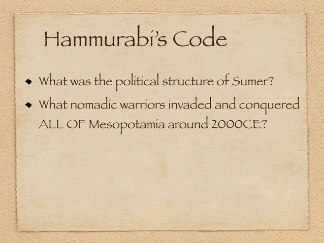 Hammurabi's code intro 1112 | KEY