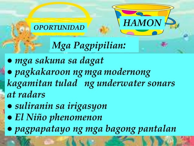 Hamon at oportunidad sa mga gawaing pangkabuhayan ng bansa | PPTX