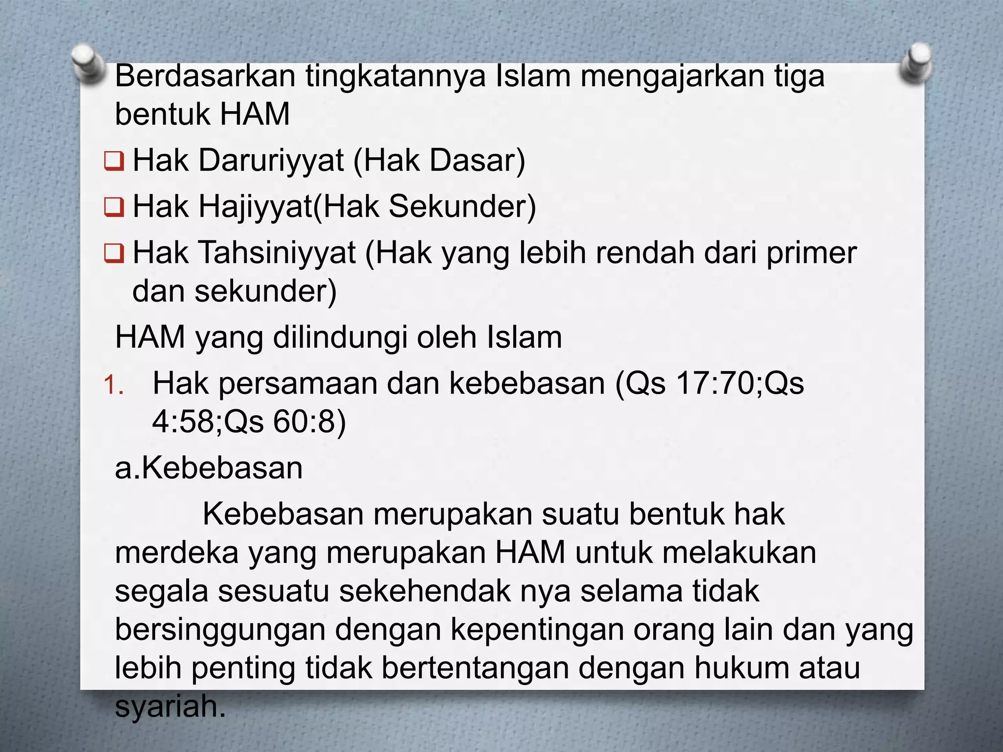 HAK ASASI MANUSIA DALAM KONSEP ISLAM | PPTX