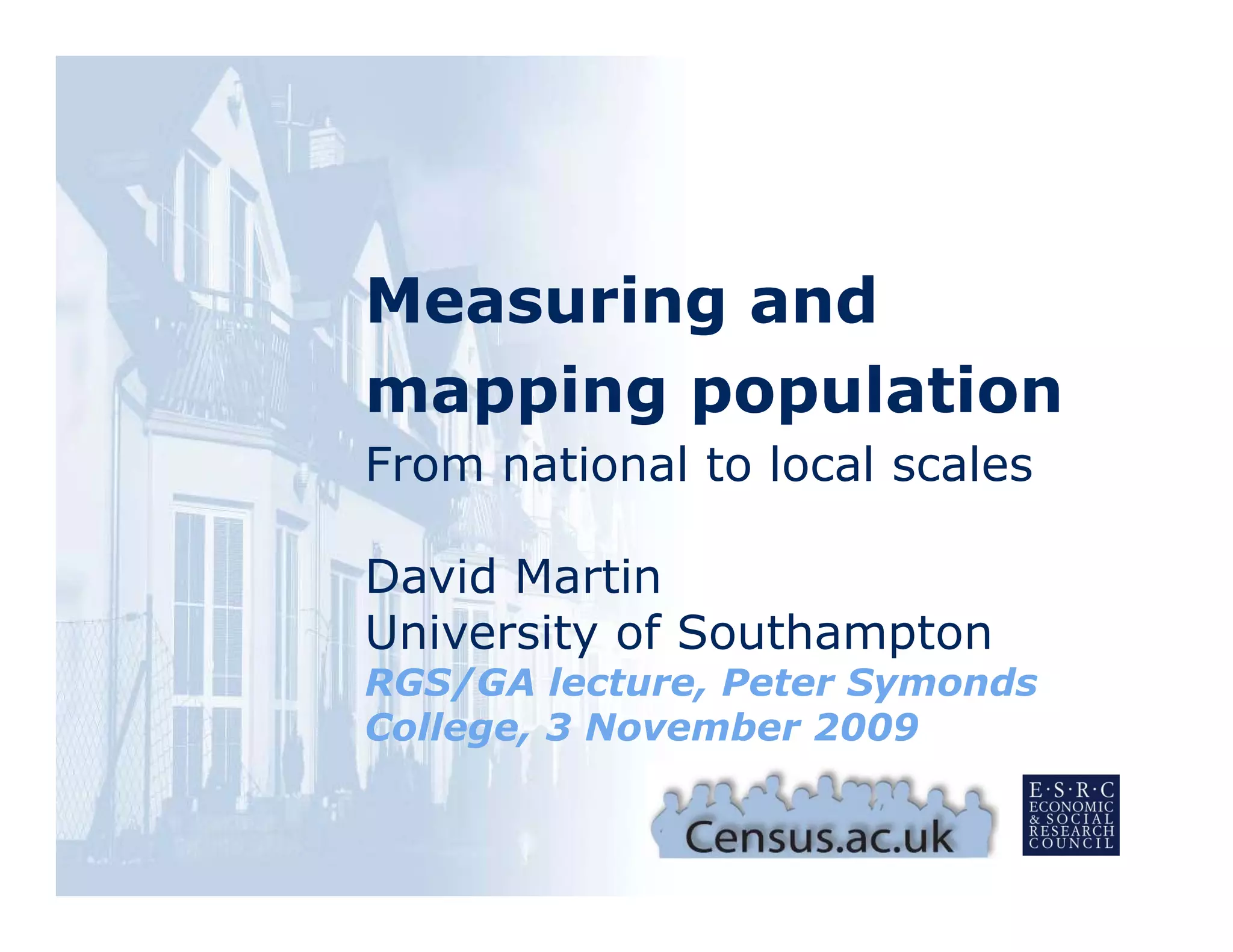 Measuring and Mapping Population | PPT