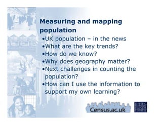 Measuring and Mapping Population | PPT