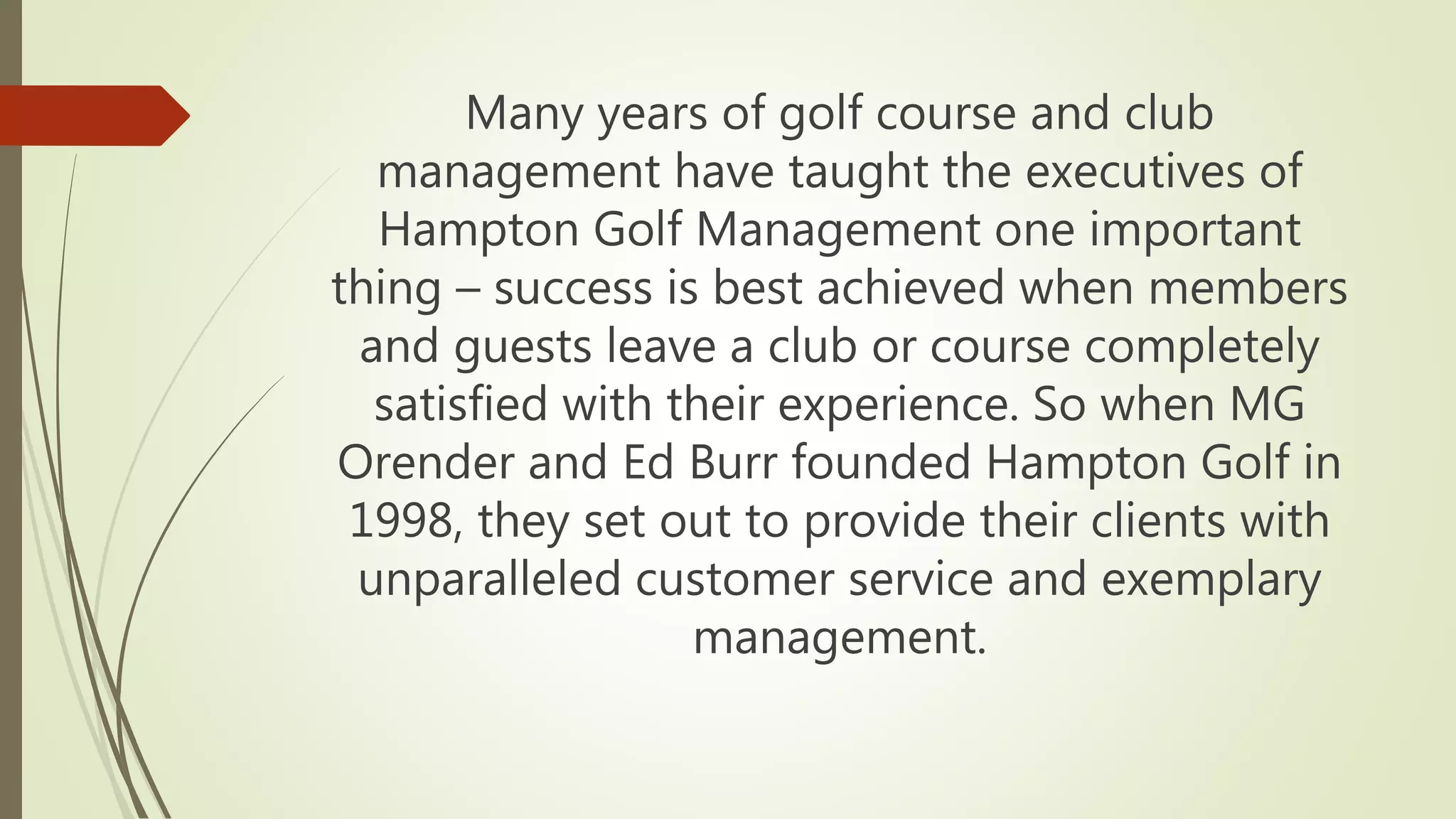 Golf Course Management | PPT
