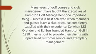 Golf Course Management | PPT