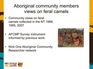 Karl Hampton: 'Aboriginal community views on feral camel impacts and ...