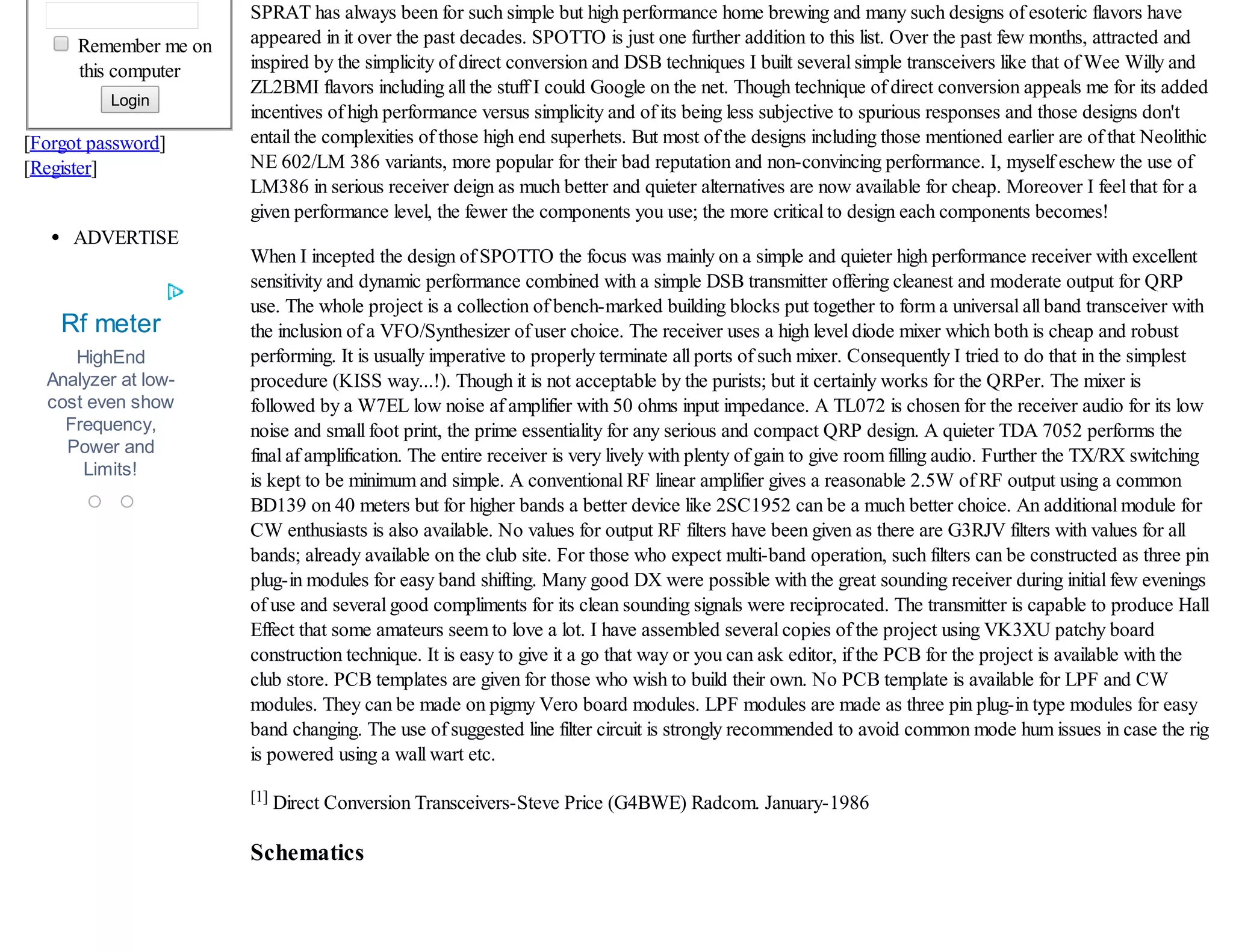 Ham radioindia • spotto a direct conversion high performance universal ...