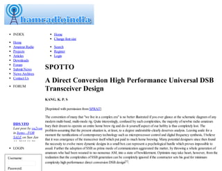 Ham radioindia • spotto a direct conversion high performance universal ...