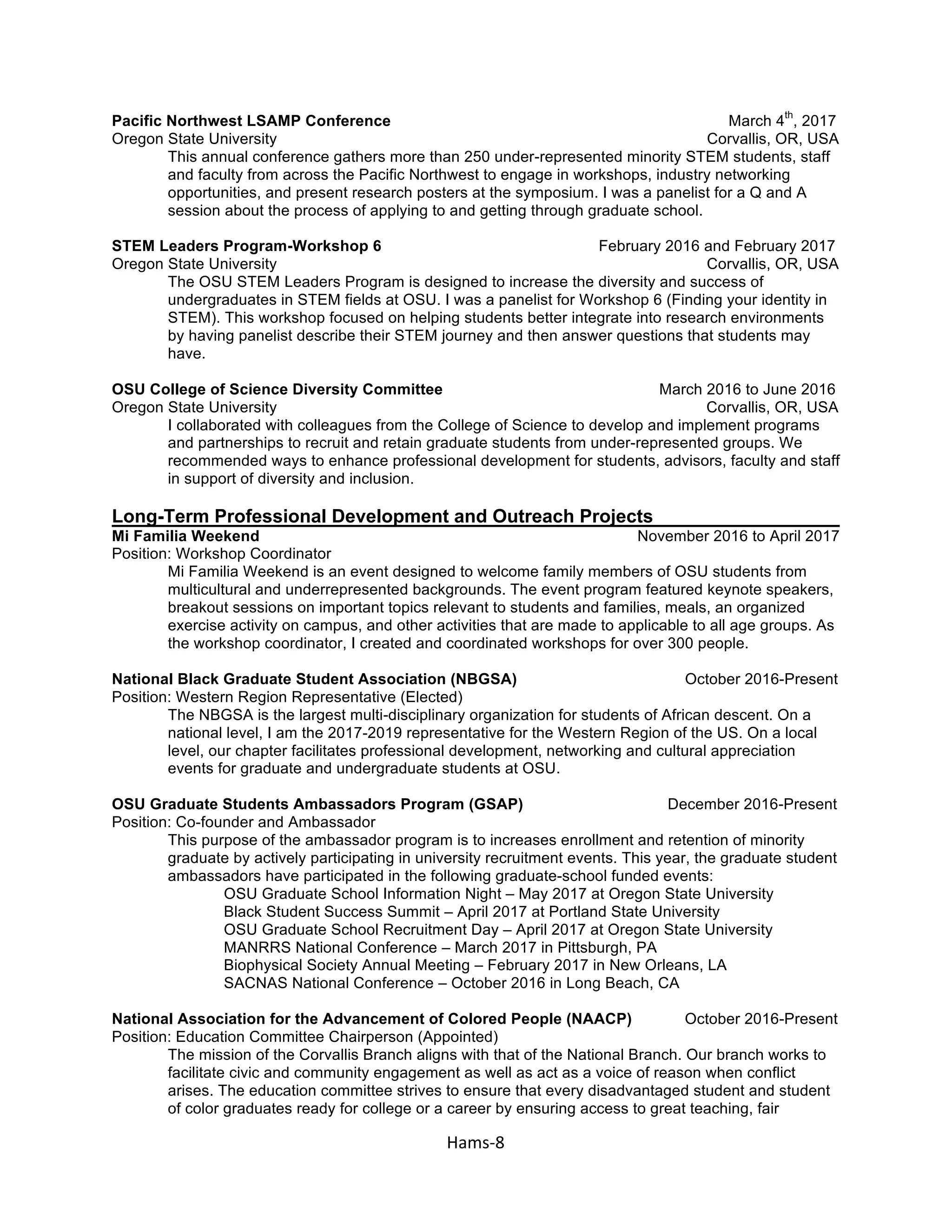 Hams linked in cv | PDF