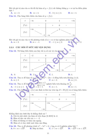 Hàm số - 2. Bảng biến thiên của Hàm số | PDF