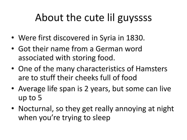 Hamsta hamsta | PPTX