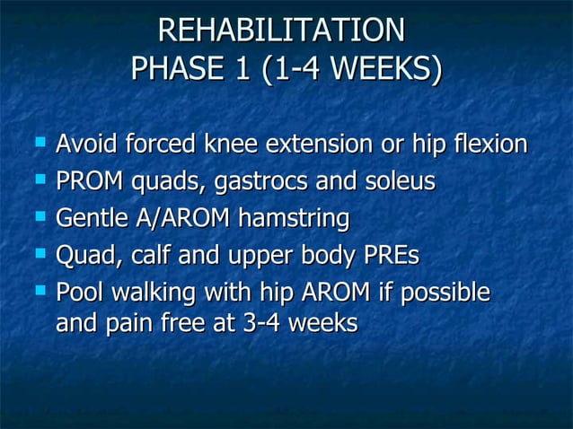 Hamstring Avulsion Repair Rehabilitation | PPT