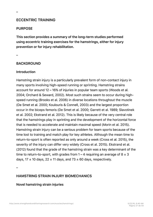 Hamstrings training and injury prevention | PDF | Physical Therapy ...
