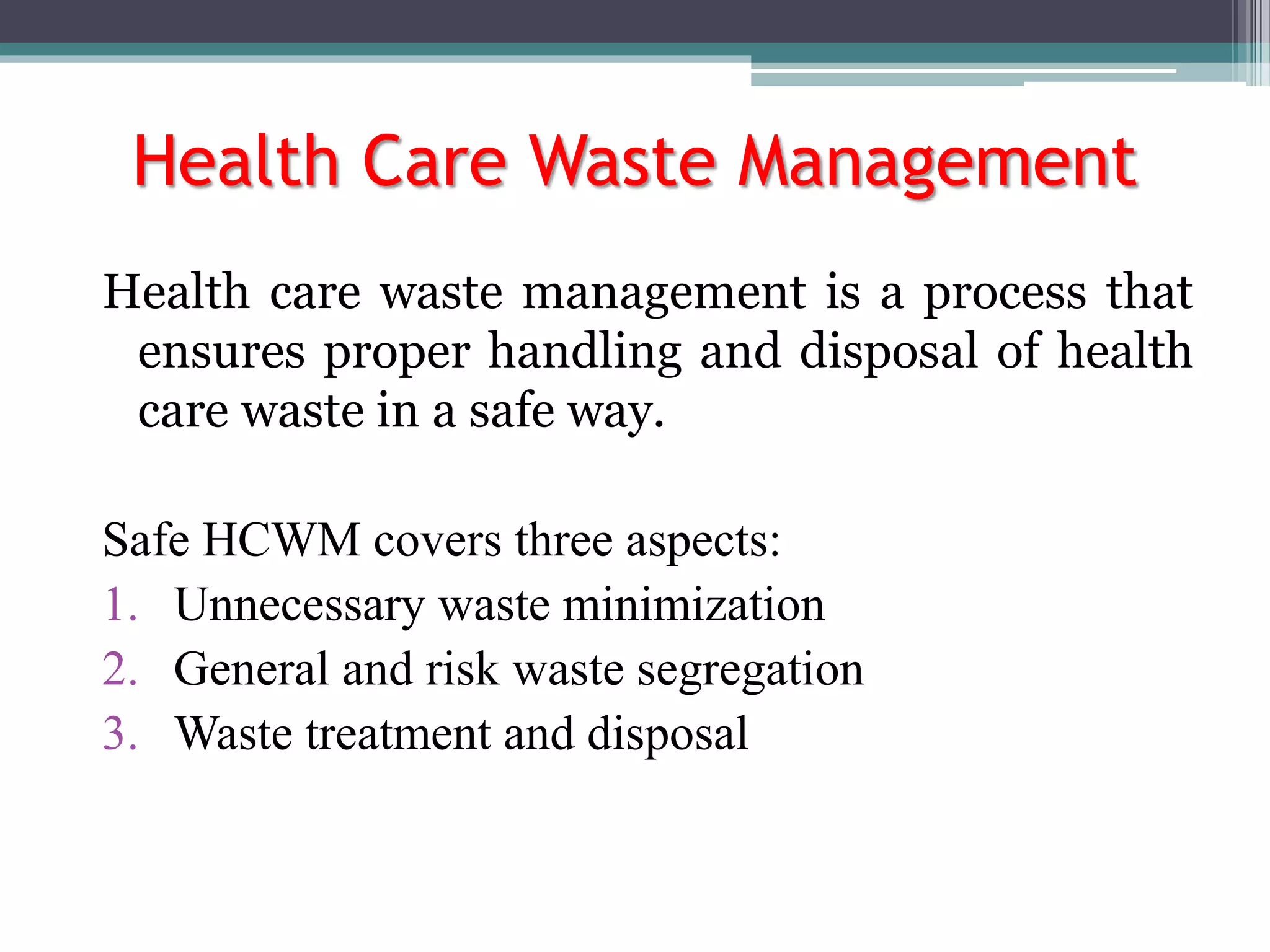Health Care Waste Management | PPTX