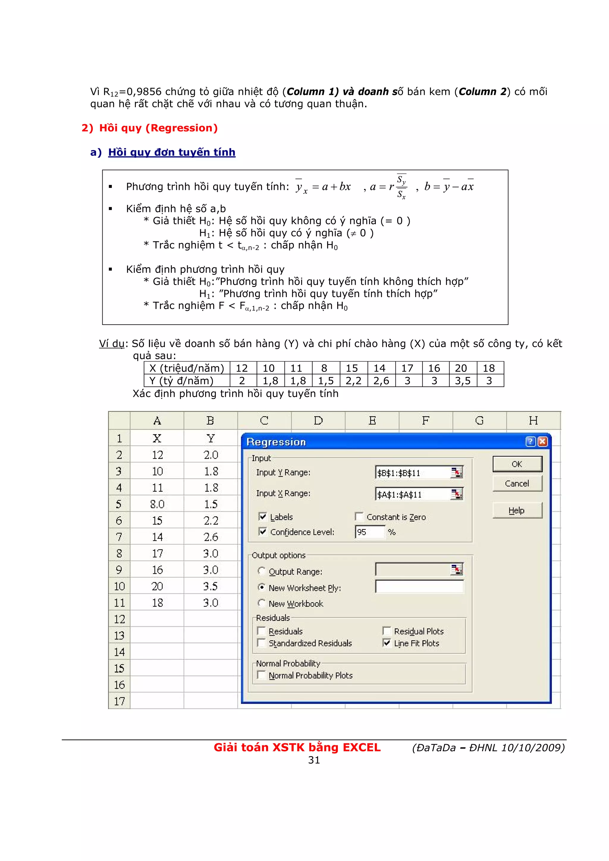 Các hàm xử lý thống kê trên excel | PDF