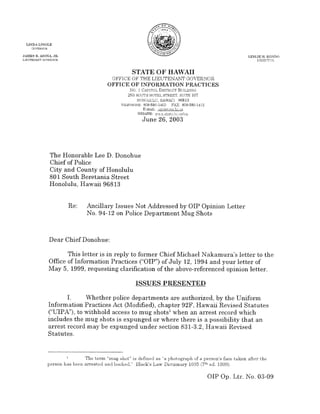 Hawaii Law Sets Restrictions on Online Mugshot Publications | PDF