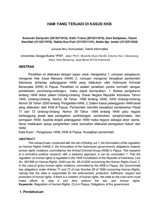 HAM YANG TERJADI DI KASUS KKB.docx