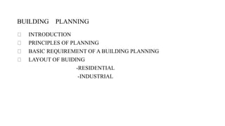 Architectural Aspects Of Building Planning | PPTX