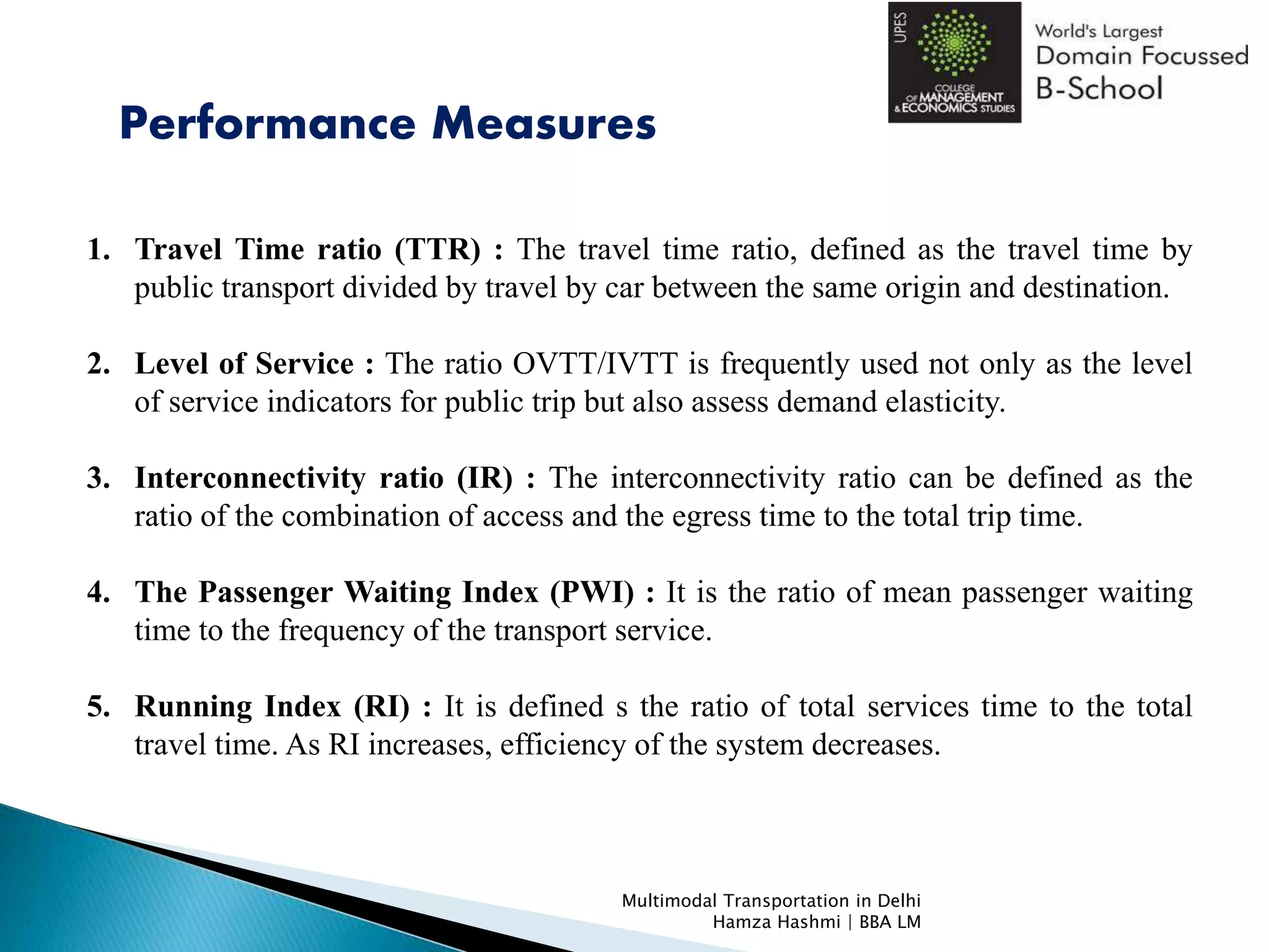 MultiModal Transportation in New DElhi | PPTX